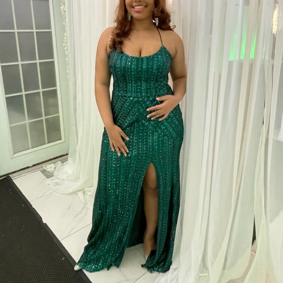 Dresses | Emerald Green Sequin Prom Dress | Poshmark